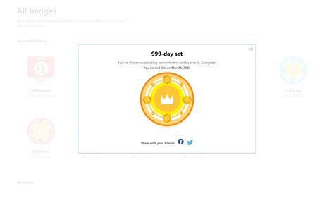 Finally Just Got My 999 Day Streak Badge Today Rmicrosoftrewards