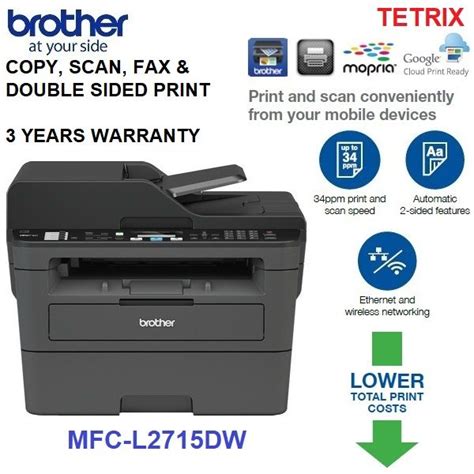 Brother MFC L2715DW Multi Function Centre Fax Print Scan Copy ADF