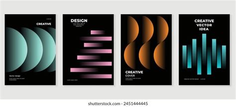 Abstract Gradient Background Vector Set Minimalist Stock Vector Royalty Free 2451444449