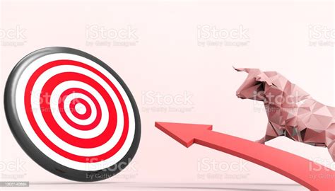 빨간색 배경에 빨간색 화살표가있는 황소 및 대상 보드 비즈니스 마케팅 의 과제 3d 렌더링 0명에 대한 스톡 사진 및 기타 이미지 Istock