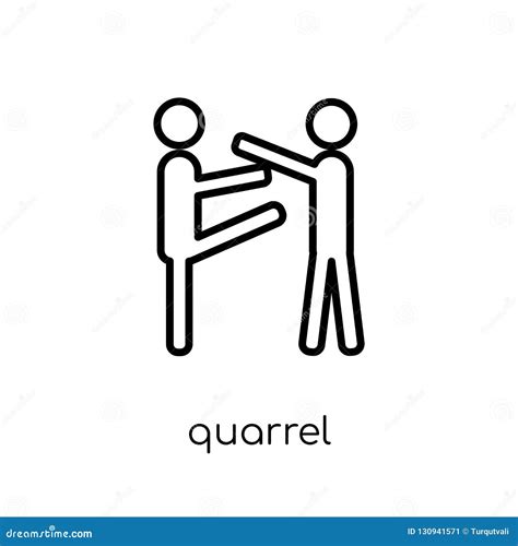 Quarrel Icon Trendy Modern Flat Linear Vector Quarrel Icon On W Stock Vector Illustration Of