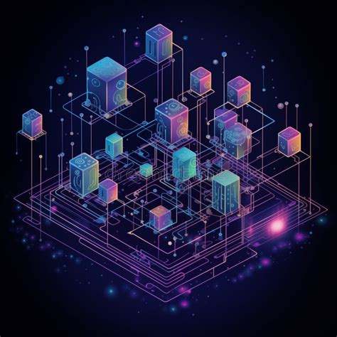 Data Network Management Isometric Map With Business Networking Servers