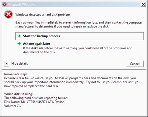 Windows 7 Windows Detected A Hard Disk Problem Rtechsupport
