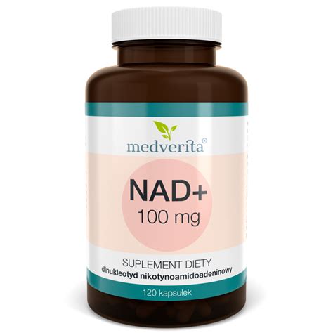 NAD+ 100 mg Dinukleotyd Nikotynoamidoadeninowy - 120 kapsułek Medverita ...