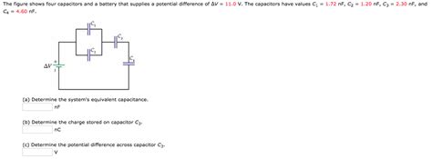 Solved The Figure Shows Four Capacitors And A Battery That