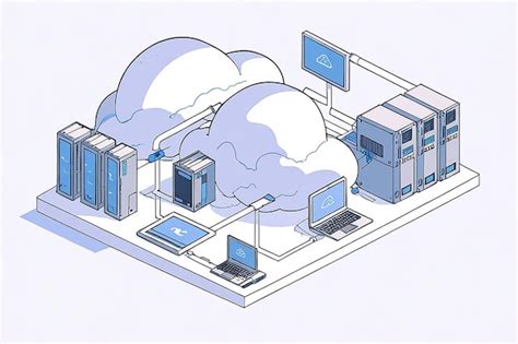 Cloud Synchronization Storage Isometric Illustration Network