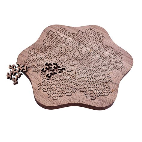 Hexagon Wooden Fractal Geometric Puzzle Brain Teaser
