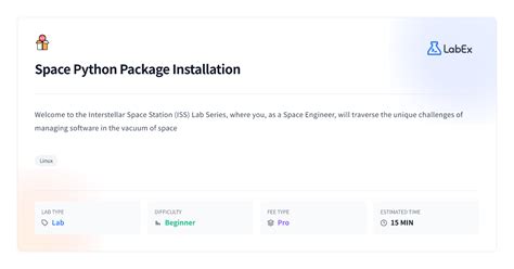 Space Python Package Installation Labex