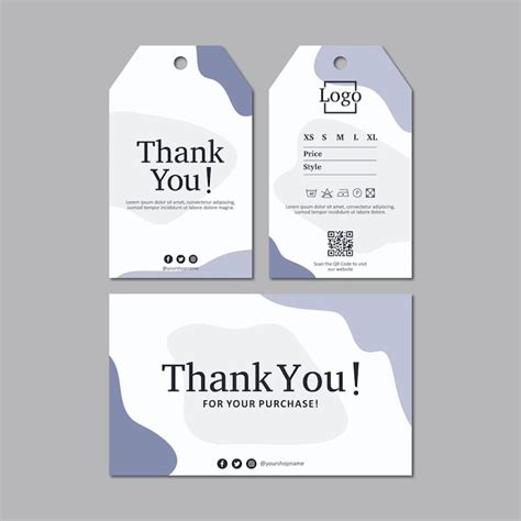 Premium Vector Thank You Card And Label Template Vector