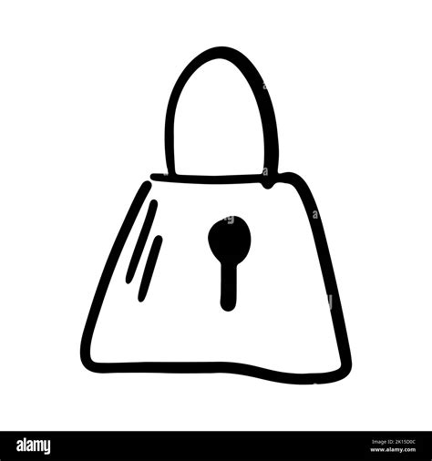 Hand Drawn Lock Padlock Doodle Protection Security Icon Isolated On White Sketch Of Security