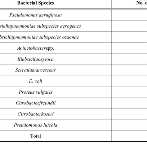 Distribution Of Gram Negative Isolates In Sputum Download Scientific