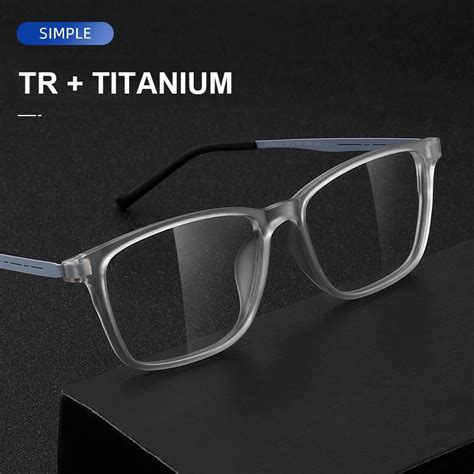 Ultralight Tr90 Titanium Glasses Frame Women Men Retro Square Anti Blue