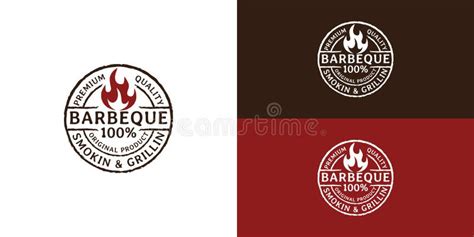 Vintage Retro Rustic Bbq Grill Barbecue Barbeque Label Stamp Logo