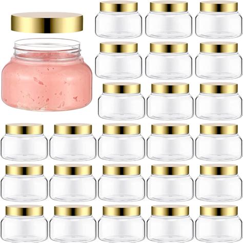 Clear Plastic Jars With Lids Round Plastic Containers Empty Travel