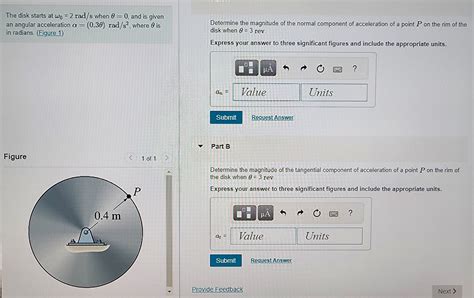 Solved The Disk Starts At ω02rads ﻿when θ0 ﻿and Is Given