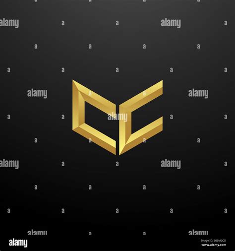 Cc Logo Monogram Letter Initials Design Template With Gold And Black