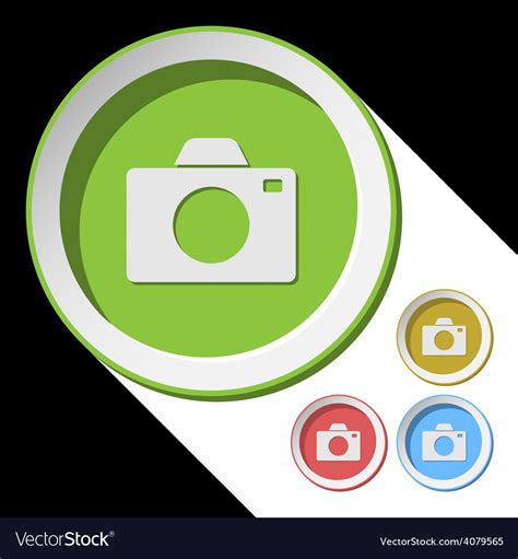 Color Icons With Camera Royalty Free Vector Image