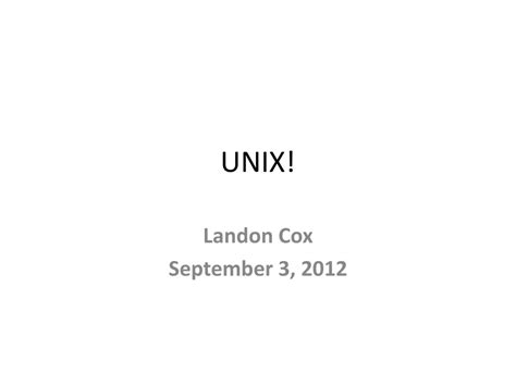 Ppt Unix Powerpoint Presentation Free Download Id8950773