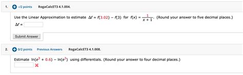 solved use the linear approximation to estimate Δf f 3 02