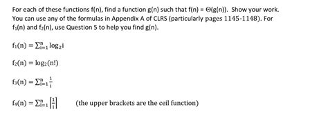 Solved For Each Of These Functions F N Find A Function Chegg
