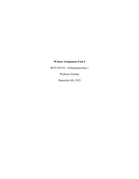 Written Assignment Unit 3 Bus 3303 01 According To Mindtools N You Must Have The Correct