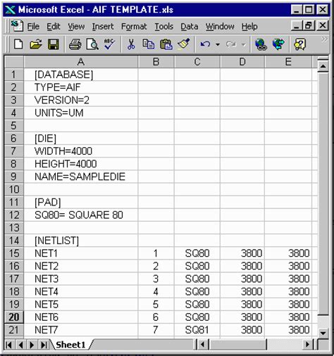 Creating An Aif File With Excel