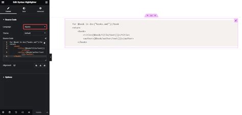 Syntax Highlighter Settings Overview The Plus Addons For Elementor