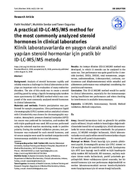 Pdf A Practical Id Lc Msms Method For The Most Commonly Analyzed