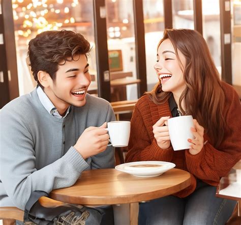 Premium Photo Couple In Cafe