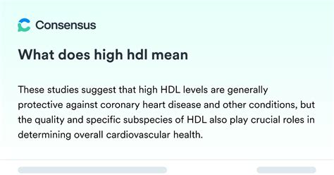 What Does High Hdl Mean Consensus Academic Search Engine