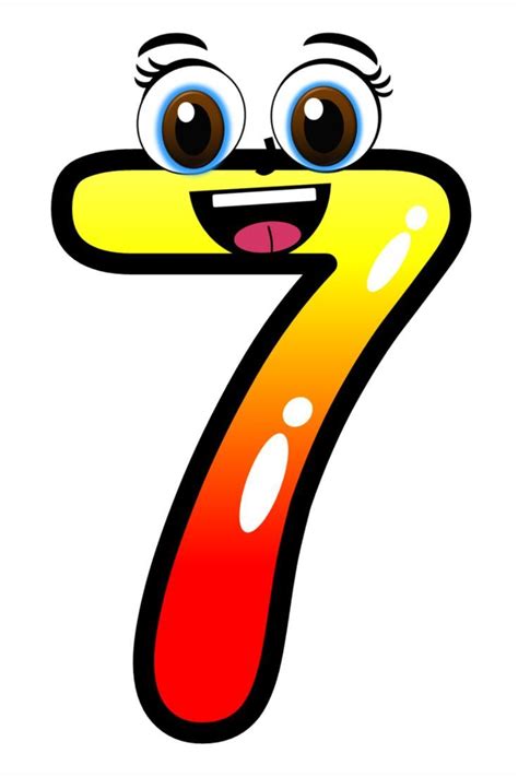 Clipart Of The Numerical Number Seven Or 7 In A Range Of Multiple 3892587