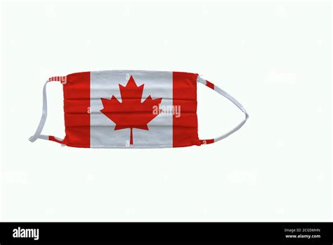 Canadian Flag Design Covid 19 Pandemic Virus Face Mask On A White