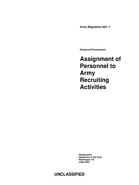 Fillable Online Armypubs Army Assignment Of Personnel To Army