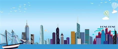 香港建筑卡通背景图片香港建筑卡通背景素材图片千库网