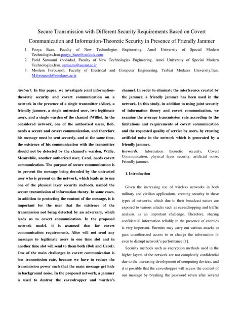Pdf Secure Transmission With Different Security Requirements Based On Covert Communication And