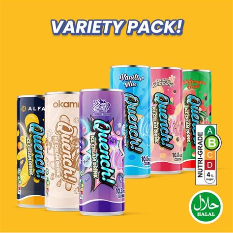 Quench Ice Cream Drink Variety Pack 320ml X 6 Cans Shopee Singapore
