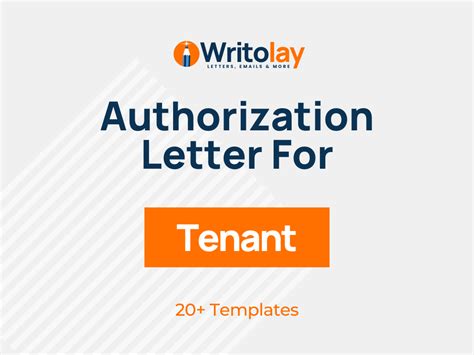 Tenant Authorization Letter 4 Templates Writolay