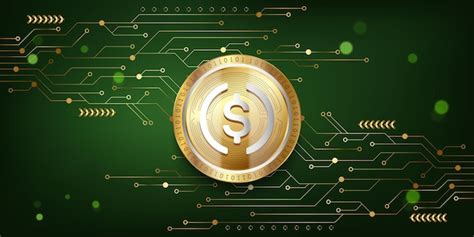 Usd Coin Usdc Moeda Criptográfica Metálica Modelo De Ilustração Vetorial De Moeda Virtual