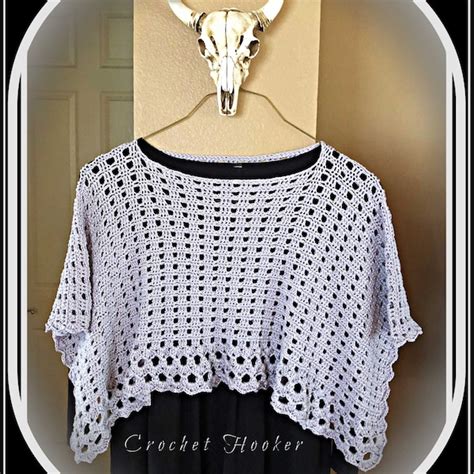 Wispy Summer Poncho Crochet Pattern Pdf Easy Top Etsy