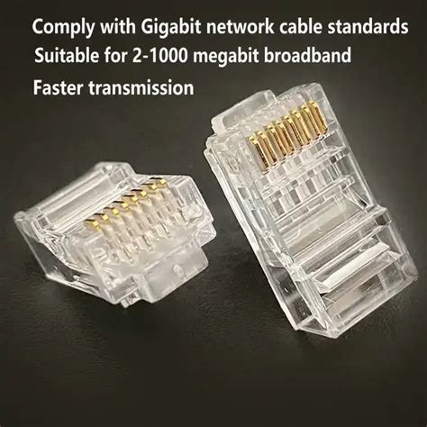 Conector Ethernet Rj45 Cat6 Paso A Través 8p8c Enchufe Modular Utp