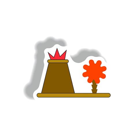 Volcano Eruption Sticker Volcano And Tree Vector Ai Eps Uidownload