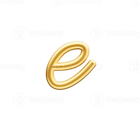 3d Golden Shiny Small Letter E Alphabet E Rounded Inflatable Font 3d Illustration 50815992 Png