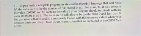 11 20 Pts Write A Complete Program In Atmega328
