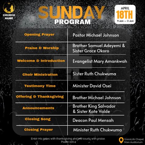 Sunday Program Event Template Postermywall