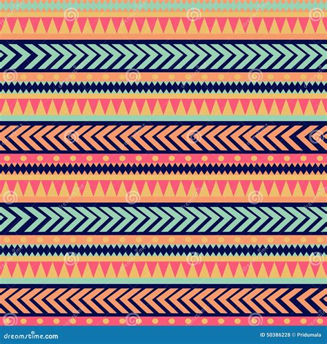 Seamless Vector Tribal Texture Tribal Vector Pattern Colorful Ethnic