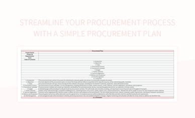 Streamline Your Procurement Process With A Simple Procurement Plan