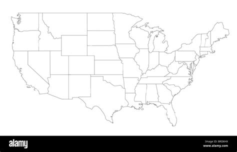 United States Map Black And White Geri Pennie