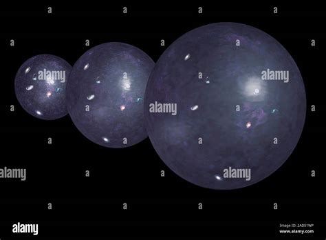 Expanding Universe Illustration Showing The Universe Expanding Over