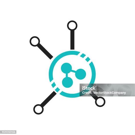 Node Koneksi Antarmuka Simbol Lingkaran Yang Terhubung Oleh Baris Ikon