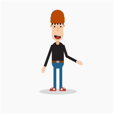 Funny Cartoon Guy In Flat Style Design 626086 Vector Art At Vecteezy